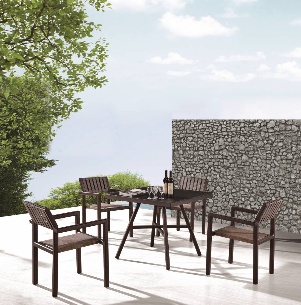 Garnet Modern Outdoor Dining Set For 4 - Icon Outdoor Contract